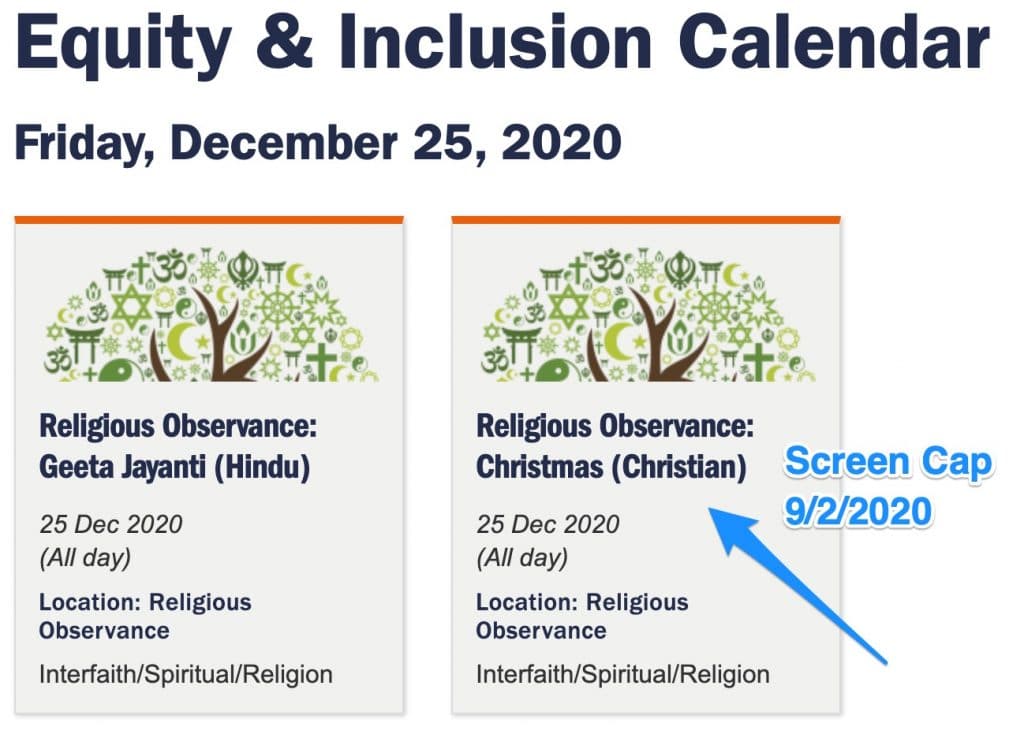 UVa Equity and Inclusion Calendar excludes Christmas and Christians ...